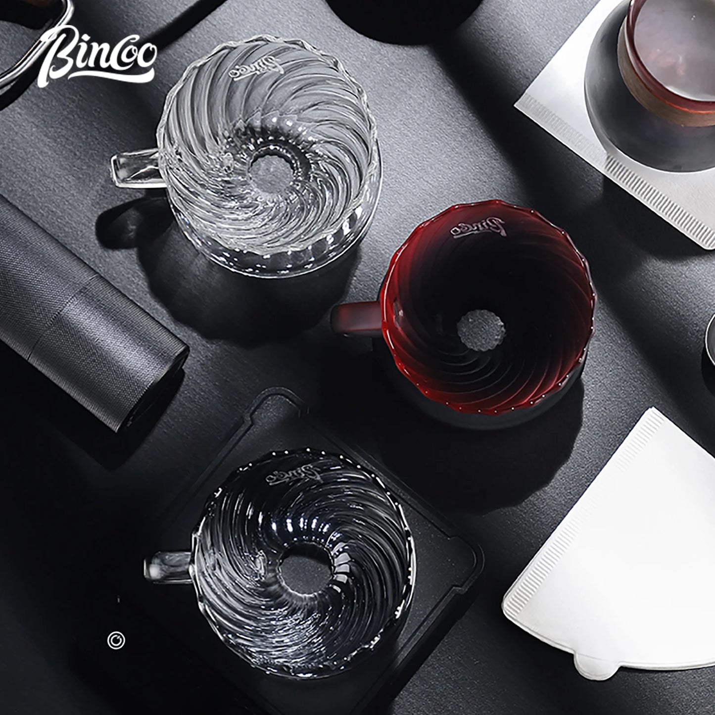 Bincoo Pour Over Coffee Maker Reusable Filter Dripper Glass Coffee Ha ...