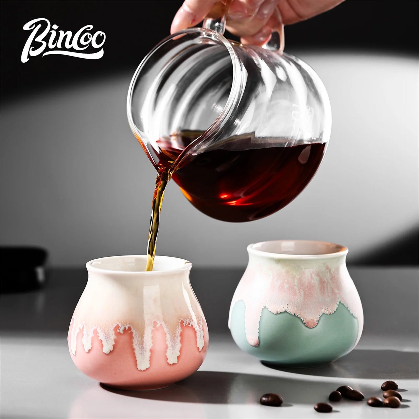 Bincoo Artistic Flow Glaze Ceramic Coffee Cup for Espresso Tasting H ...