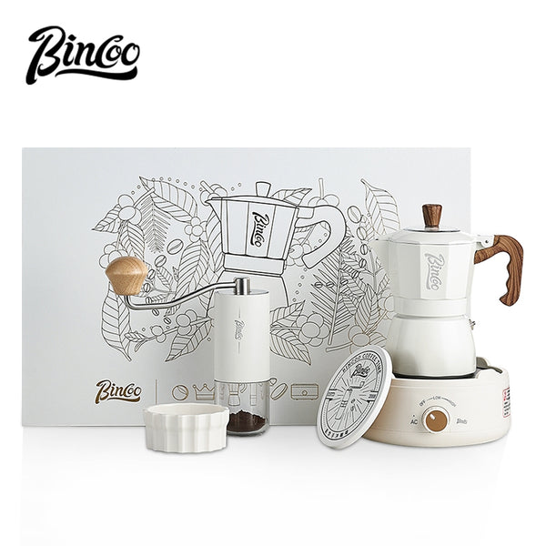 BINCOO Double-valve Moka Pot Gift Box Household Coffee Pot with Electr ...