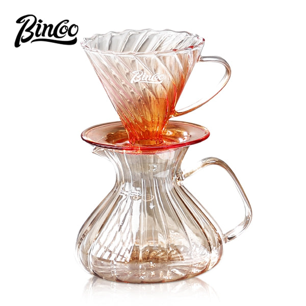 BINCOO Hand Brew Coffee Pot Set Glass Coffee Filter Cup Extraction Cu ...